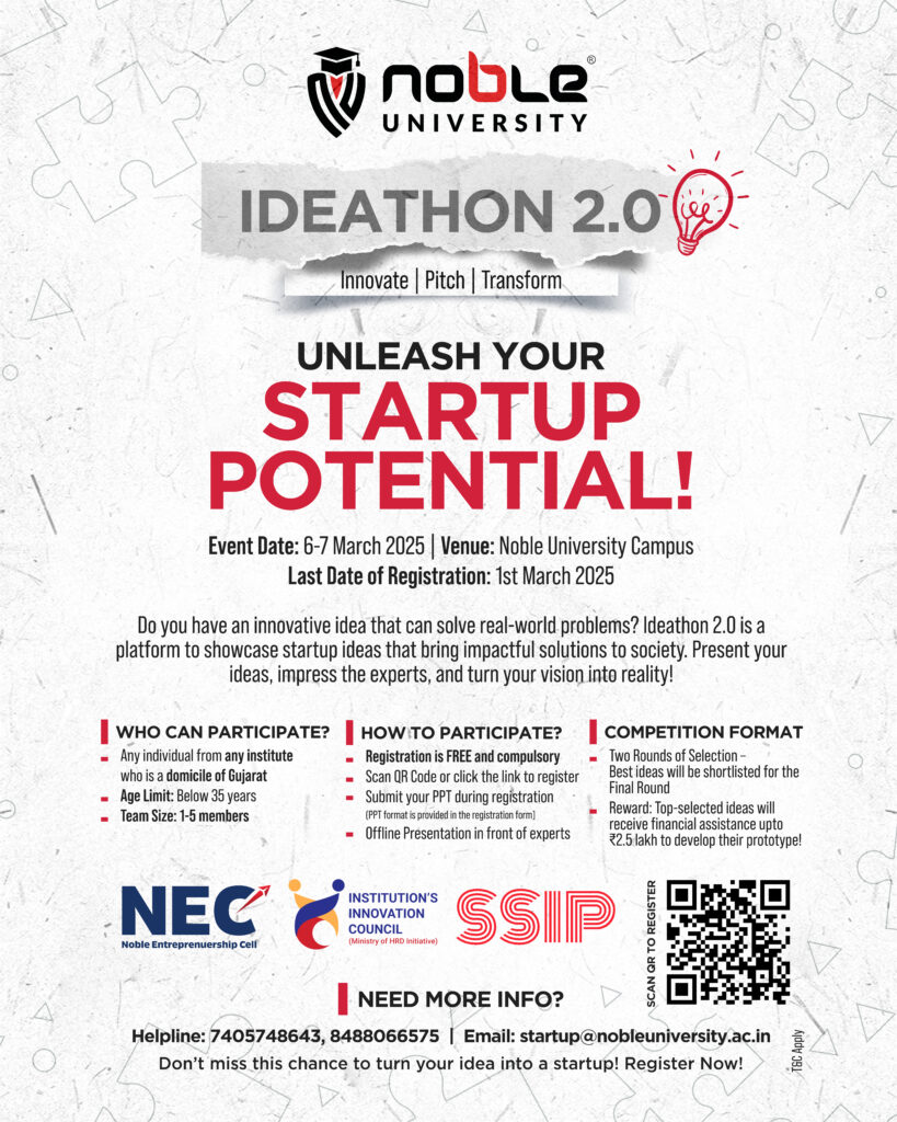 Think. Innovate. Transform: Ideathon 2.0 is Here! - Noble University